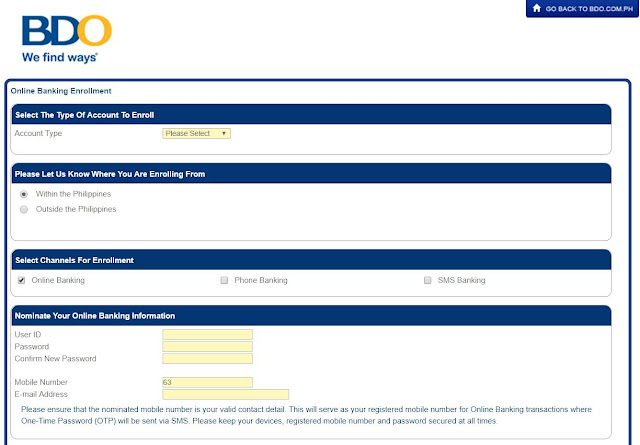 How to Register or Enroll to Banco De Oro BDO Online Banking ...