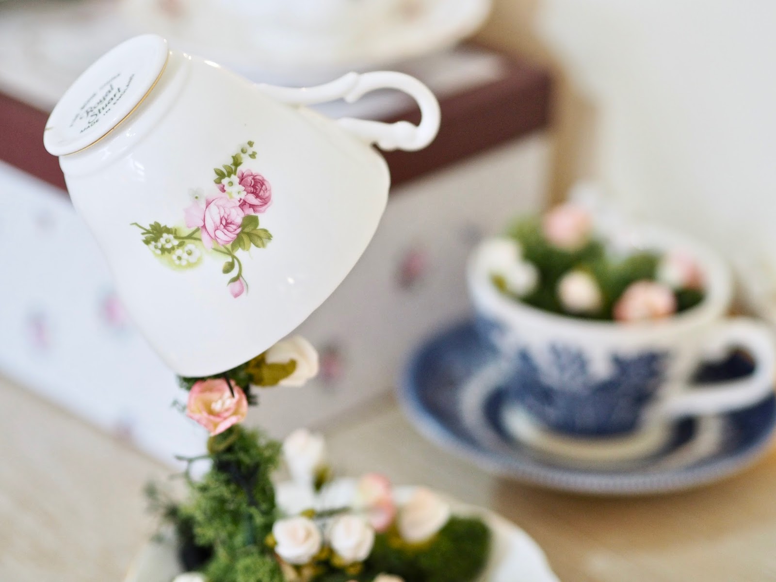 How to make floating teacups, Floating tea cup tutorial - Dainty Dress ...