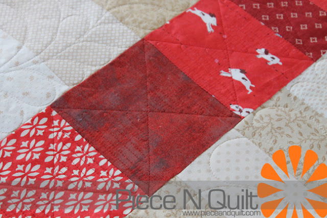 Piece N Quilt: Red & Cream Scrappy Quilt