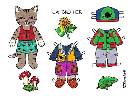 Cat Brother Paper Doll | Paperized Crafts