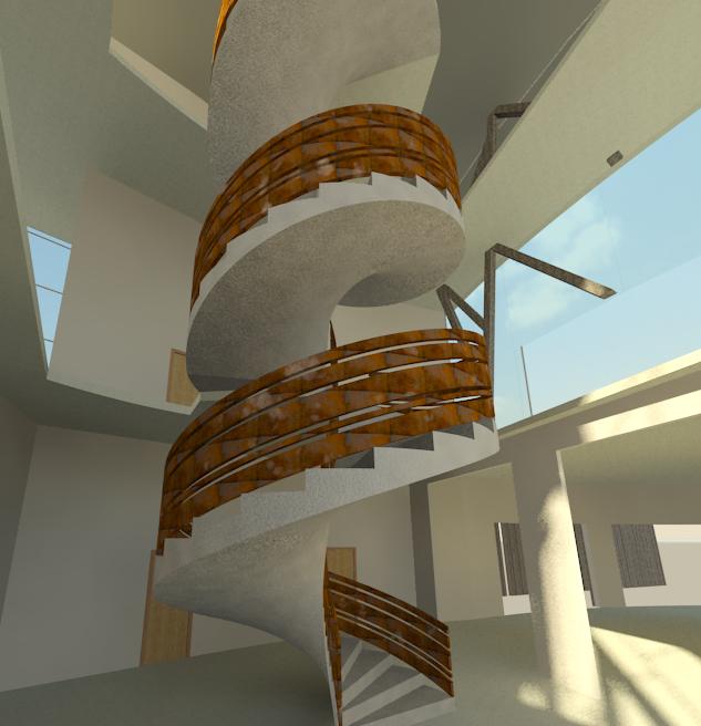 DAB510- 2013 - Architectural Design 5 : PROJECT 3- Revit Model- Stairs