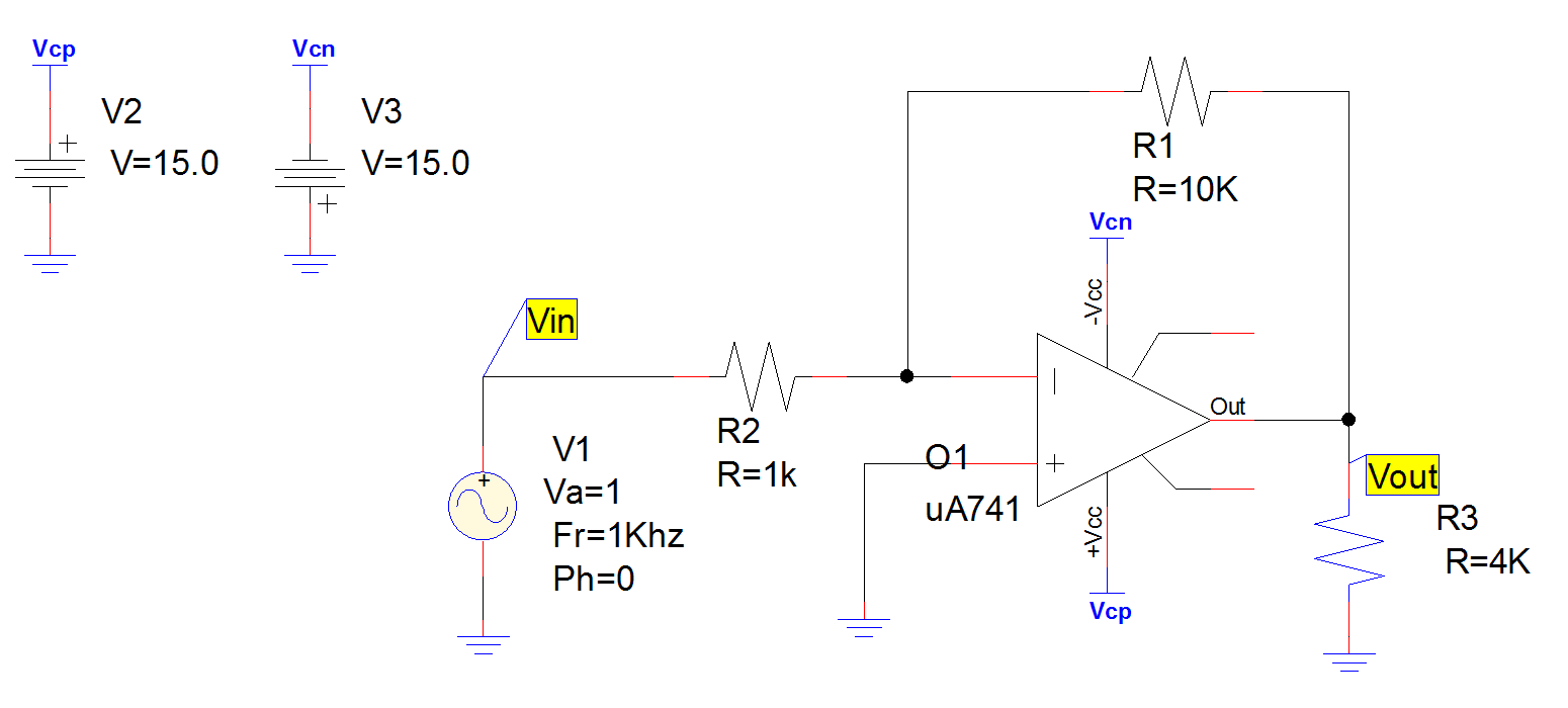 PyAMS: Amplifier Non-inverting by uA741