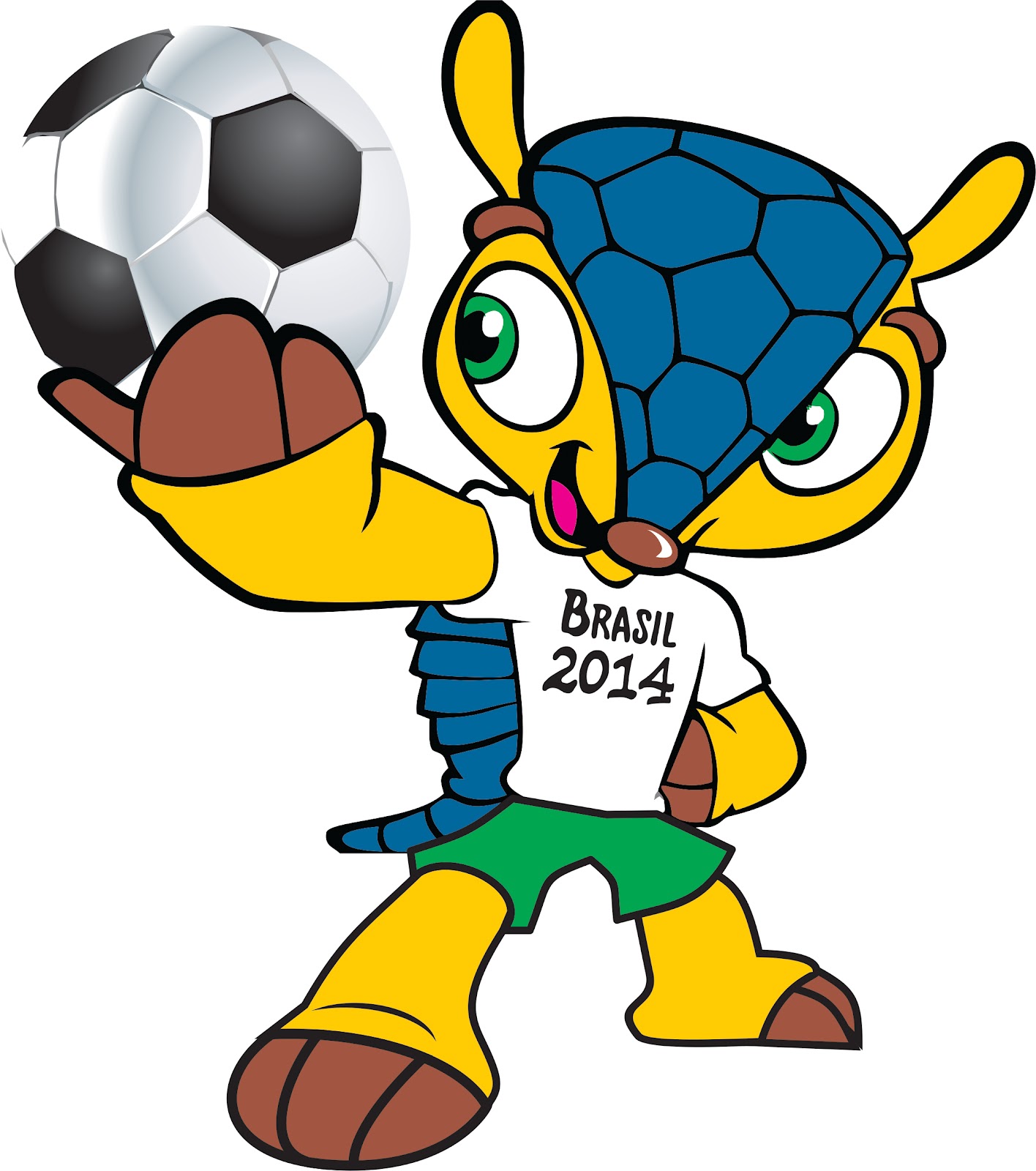 Designer Draw: Mascote Oficial Copa 2014 Brasil - TATU BOLA Vetorizado ...
