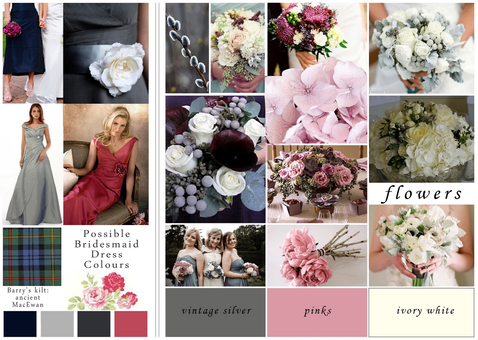 Notes For Nuptials: COLOUR PALETTE FOR FLOWERS