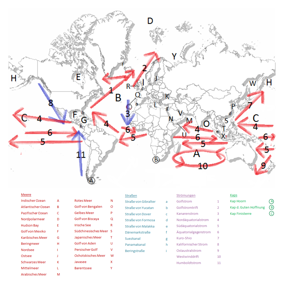 Viel Wissen - Wenig Platz: Topografie Weltmeere