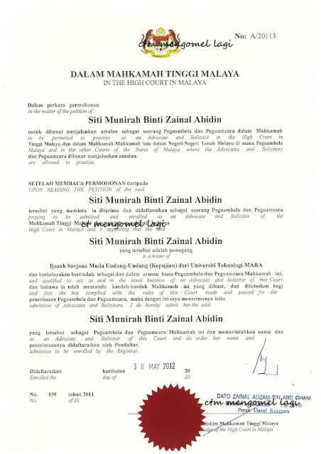 CTM's Digital Diary: Long Call Ceremony/ Sample Deraf Perintah Long Call