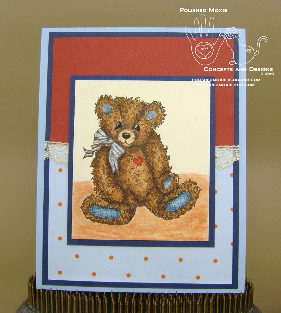Handmade Lace Embellished Teddy Bear Card & the Aftermath of Irene ...