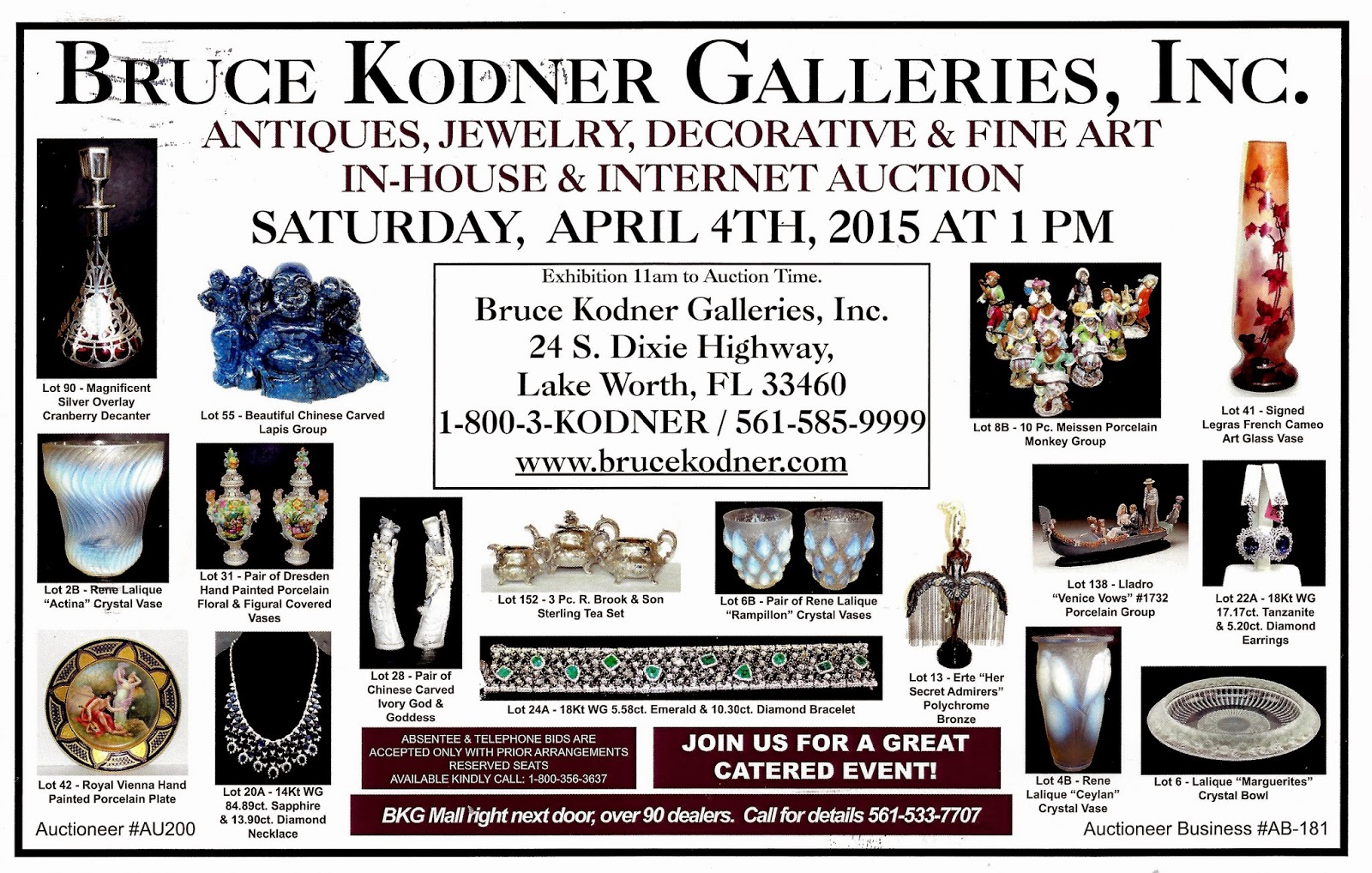 BRUCE KODNER AUCTION GALLERIES: DON'T MISS TODAY'S AUCTION AT BRUCE ...