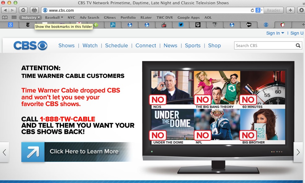 Peter Litman: Pictures from the Front: CBS-Time Warner Cable