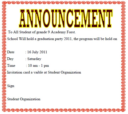 Pengertian,Jenis-Jenis,Bagian-Bagian dan Contoh Announcement ...