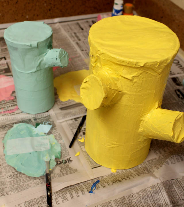 Recycled Cardboard Tree Stumps DIY