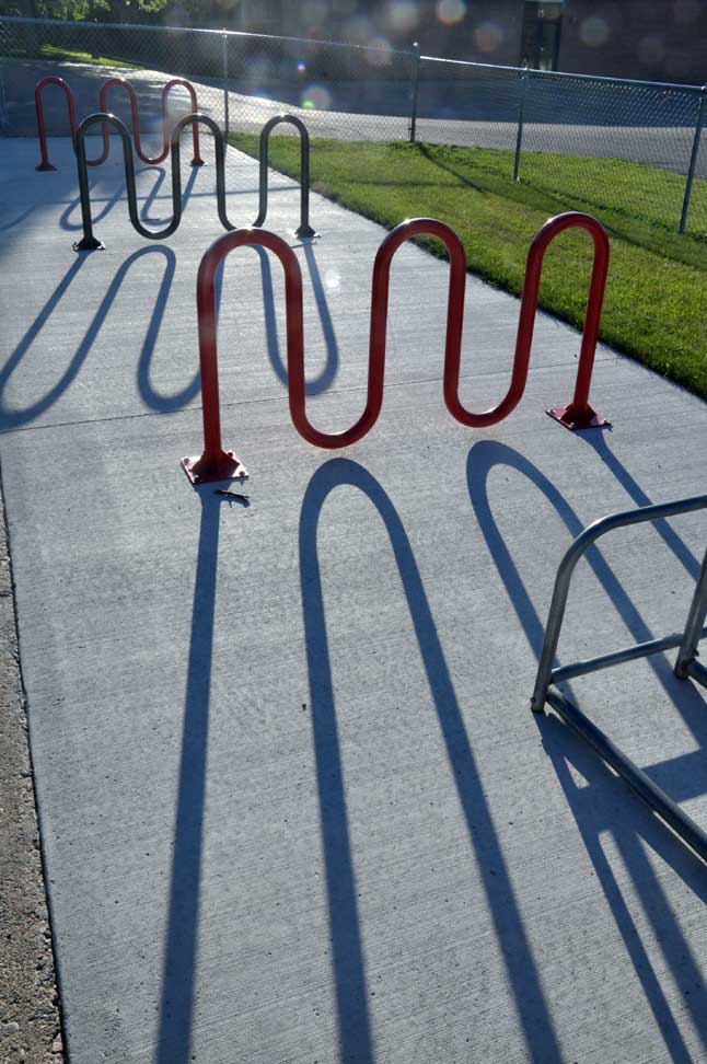Taken For Granted: Wavy Bike Rack and Sidewalk Art