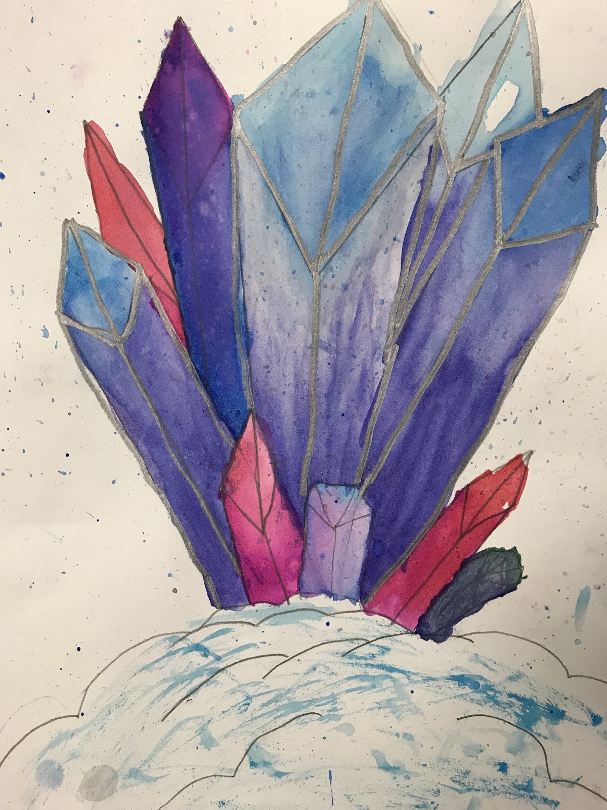 Elements of the Art Room: Art Rocks! 4th grade Gems & Crystals