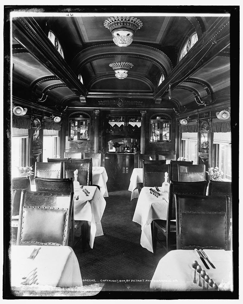 Car Interiors of Chicago and Alton Railroad, ca. 1900 ~ Vintage Everyday
