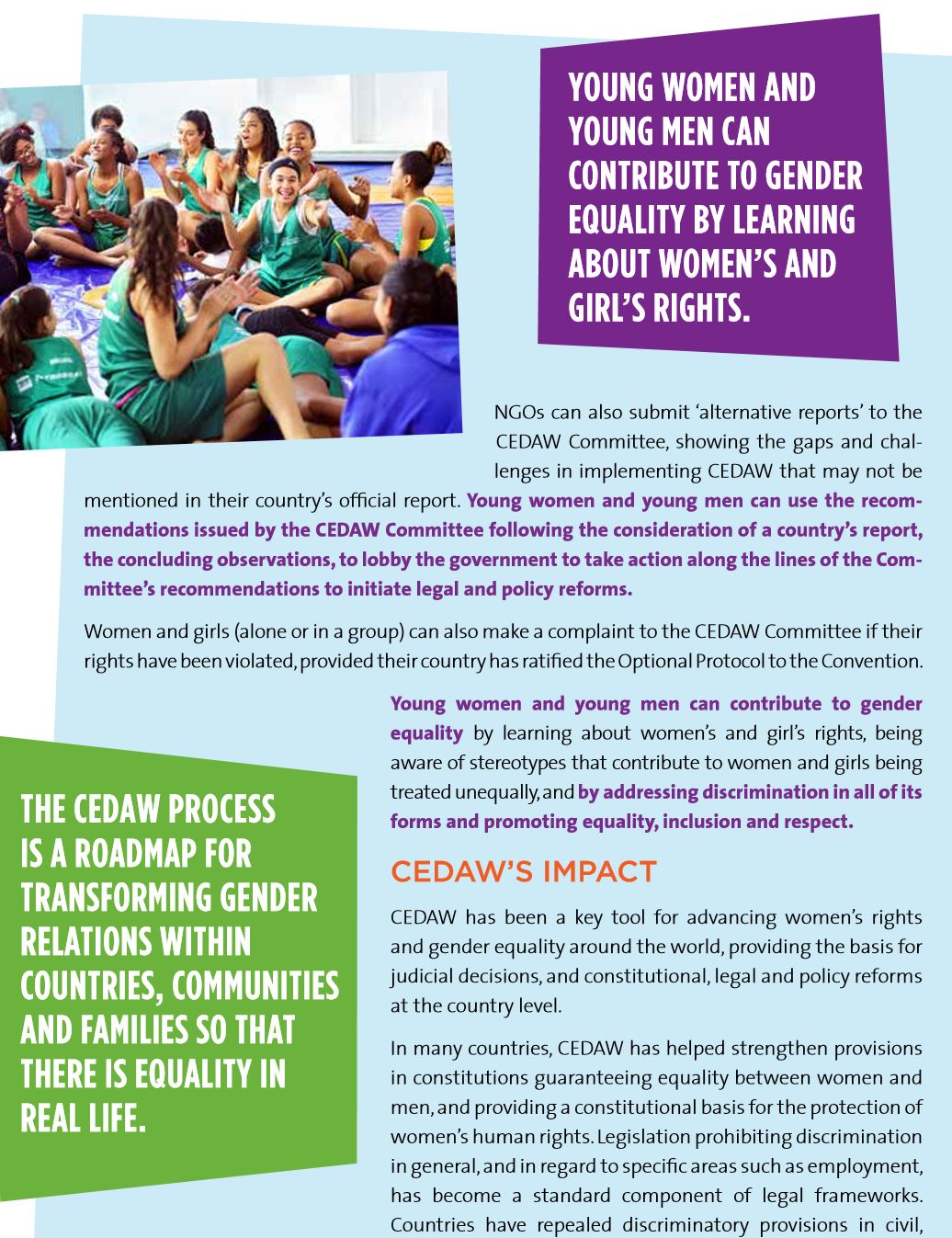 Equal rights for women worldwide: CEDAW IS IMPORTANT BECAUSE...
