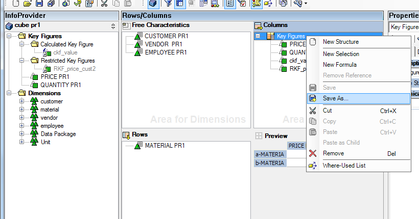 SAP BI, SAP BW, SAP Analytics cloud: BEX Structure