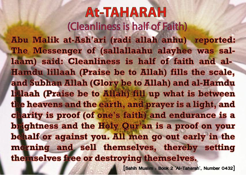 ISLAMIC QUOTATIONS: At-TAHARAH(Cleanliness) is half of faith