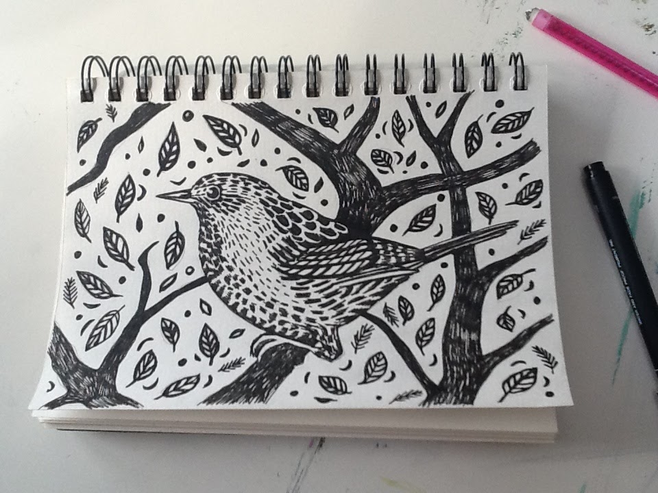 Janet Friel Designs: Linocut bird