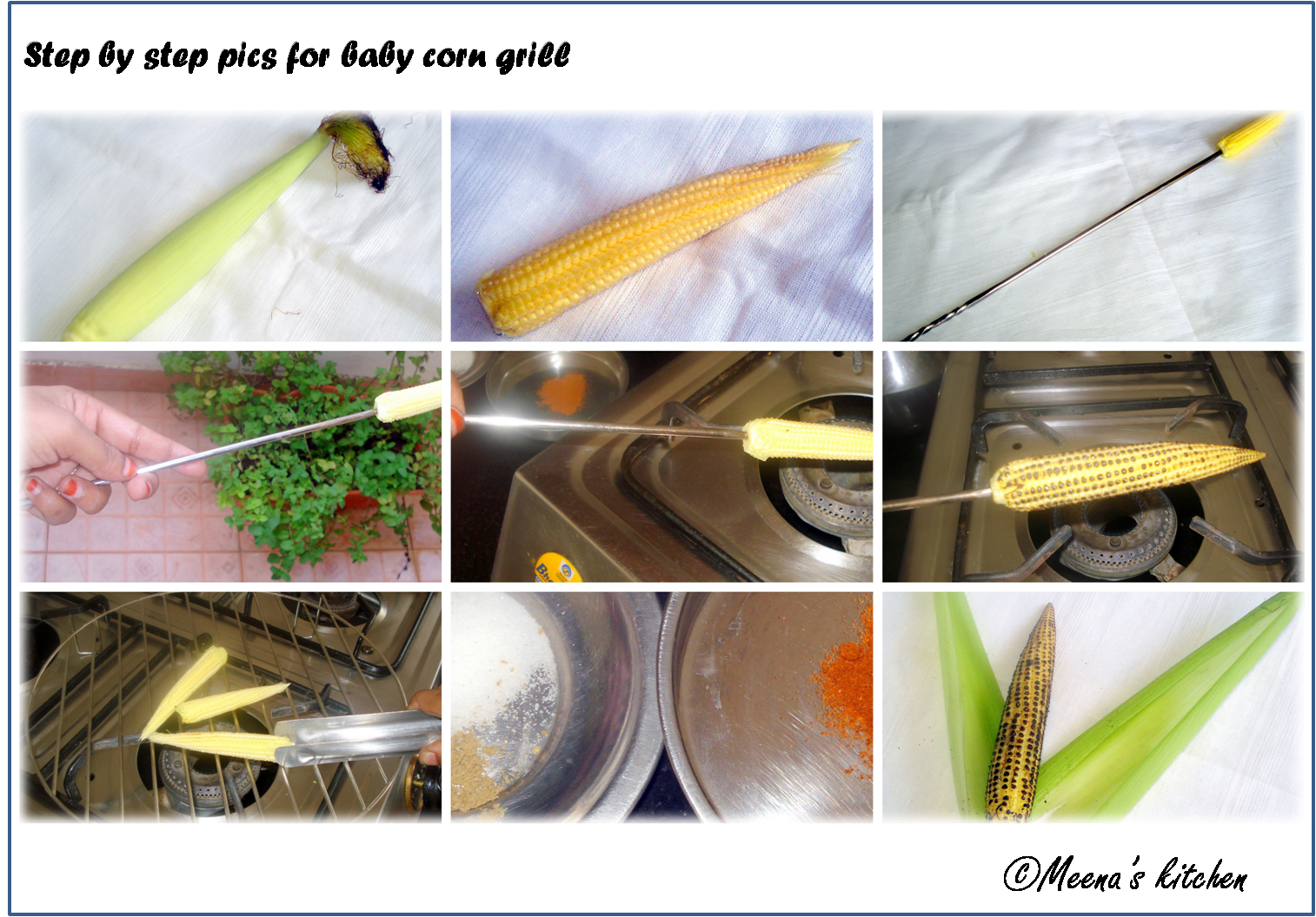 Grilled baby corn