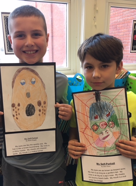 Third Grade's a Charm: Similes & Metaphors Self-Portraits