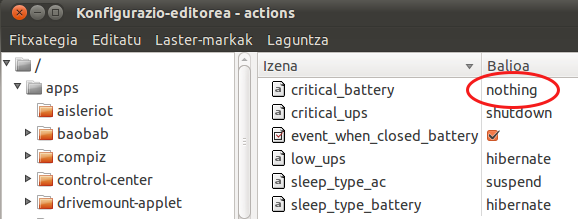 Luberri: Ubuntu: nola desaktibatu hibernazioa bateria maila kritikora ...