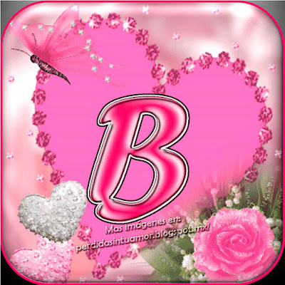 FRASES PARA TI: CORAZÓN ROSA CON TU INICIAL ( B )