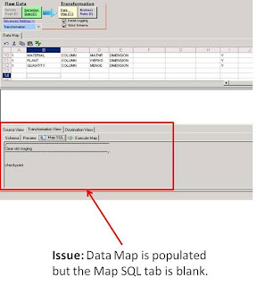 BPM Connect Integration Framework: Data Map SQL Missing or Blank