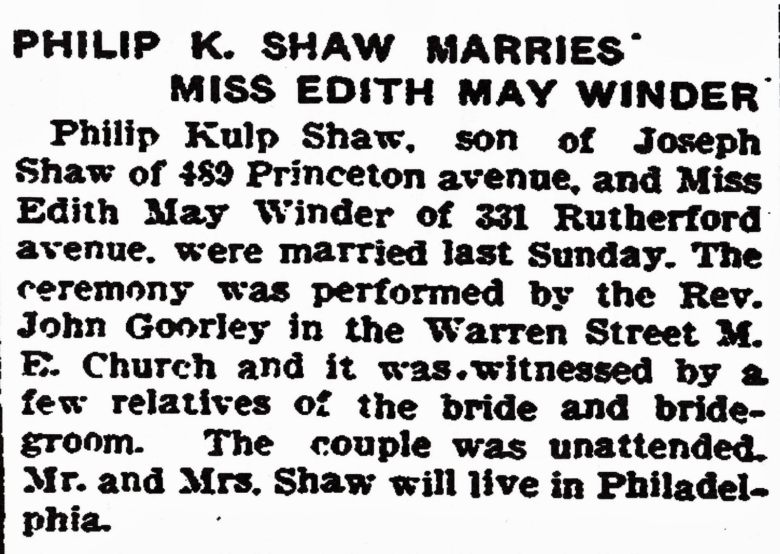 Winder Family History