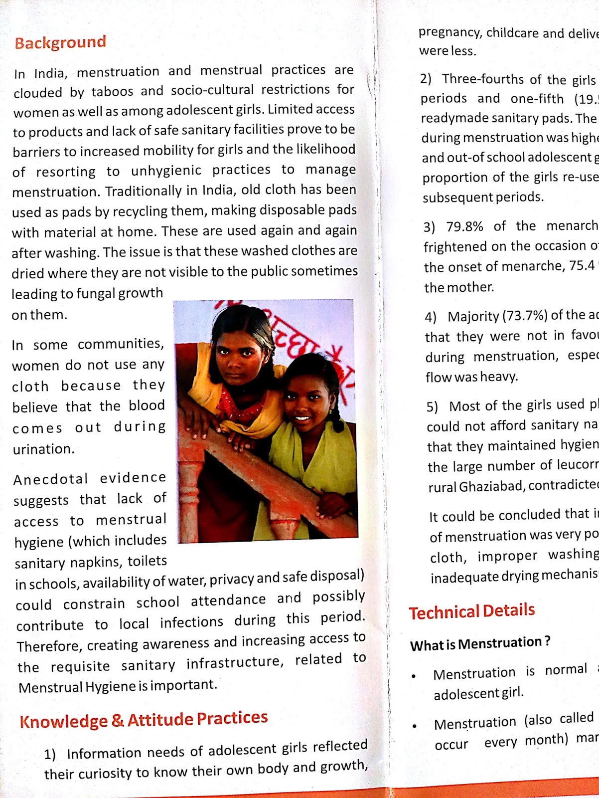 IEC Material - Pamphlet on Adolescent Health Menstrual Hygiene | notes ...