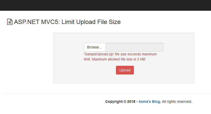 ASP.NET MVC5: Limit Upload File Size - Asma's Blog