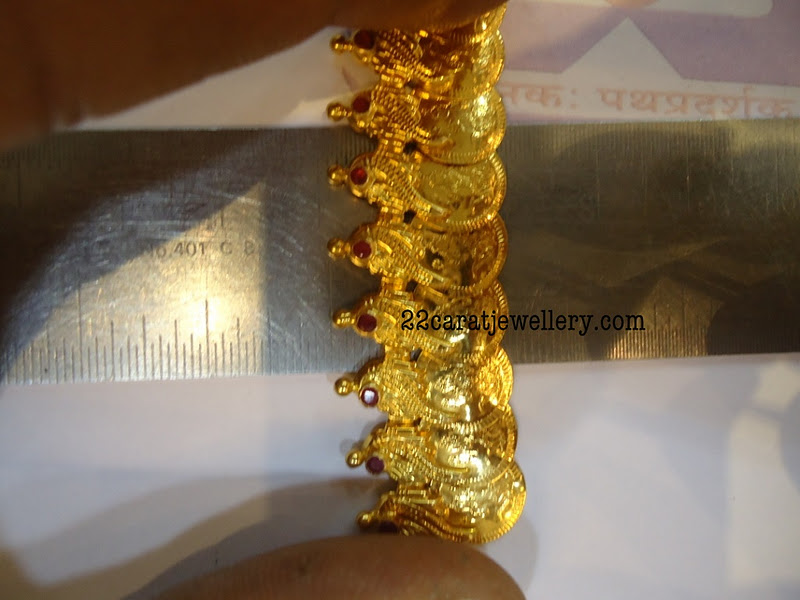 Ruby Studded and Gold Beaded Kasula Peru (Kasumaalai) - Jewellery Designs