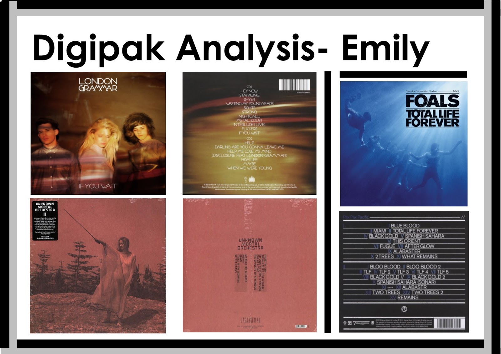 Digipak Analysis - Great work By Emily Turton