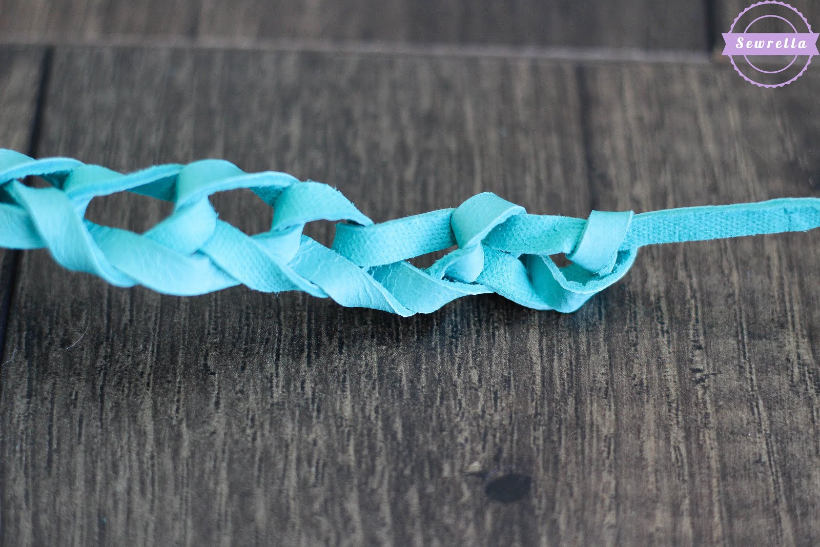 $1 Leather Chain Stitch Bracelet • Sewrella