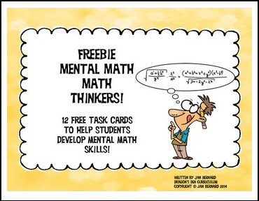The Best of Teacher Entrepreneurs: FREE MATH LESSON - “Freebie Mental ...