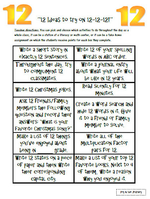 Fifth Grade Freebies: 12-12-12 and a Snowman Glyph Writing Activity