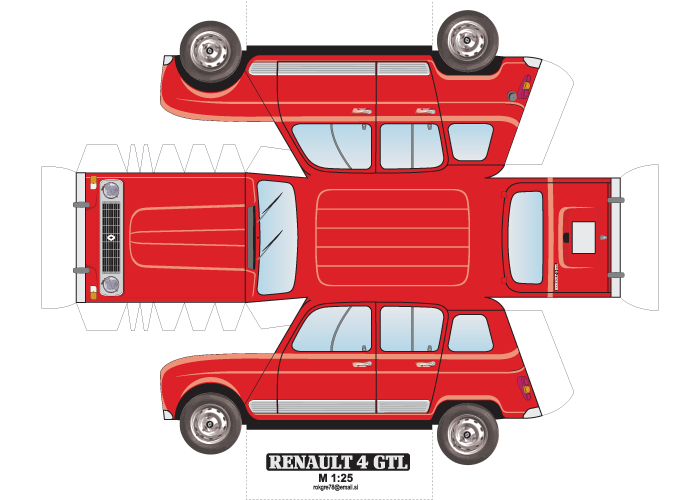 SP. Papel Modelismo: PaperCraft - Renault 4GTL
