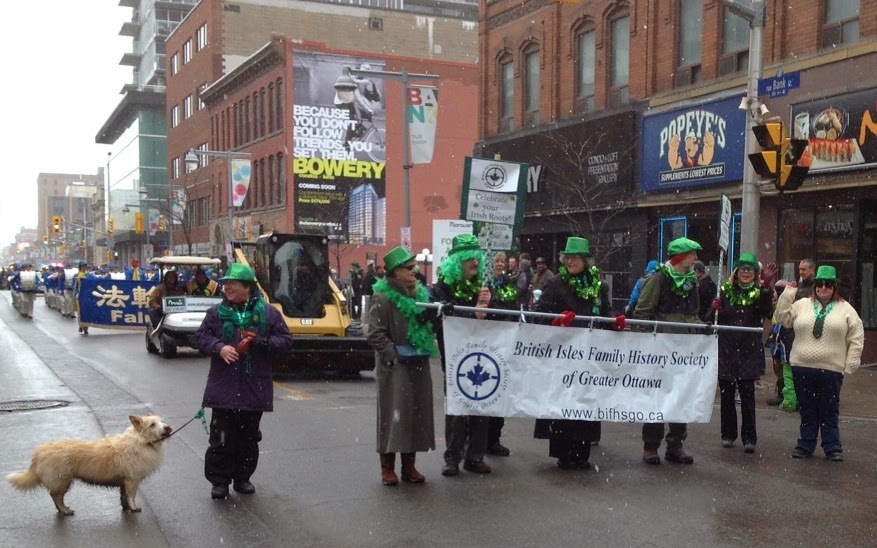 Canada's Anglo-Celtic Connections: BIFHSGO in St Patrick's Day Parade