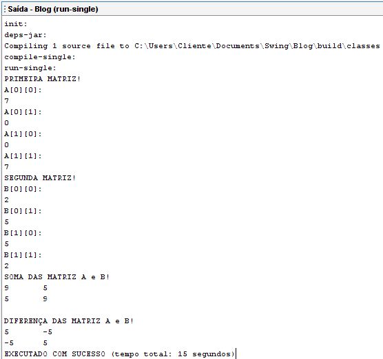 Programando em Pascal, C/C++ e Java: Somando e subtraindo duas matrizes ...