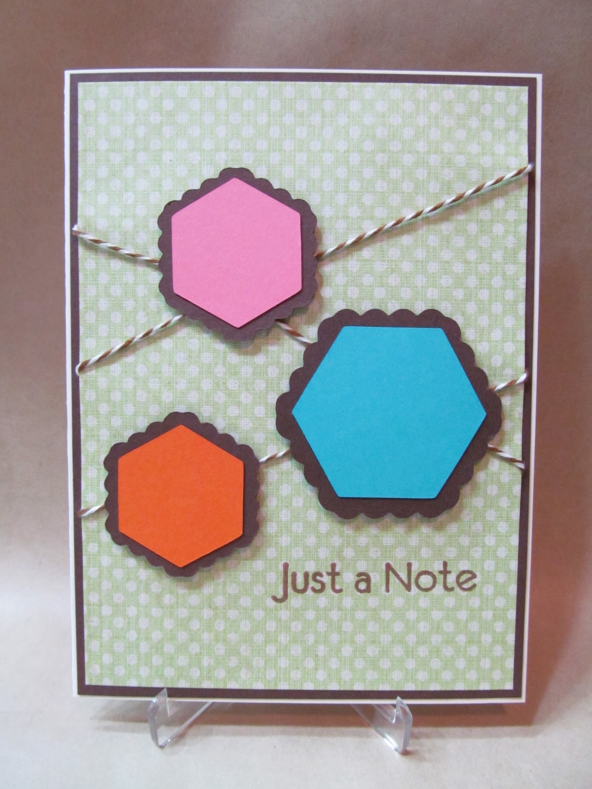 Savvy Handmade Cards: Hexagon & Twine Note Card