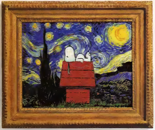 Snoopy in Van Gogh's Starry Night