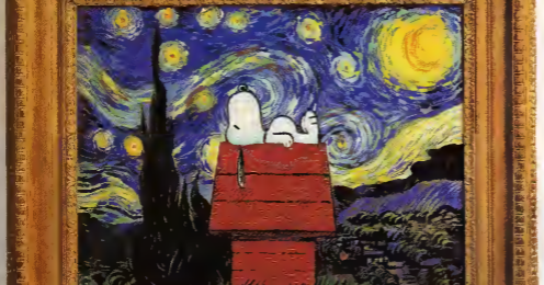Snoopy in Van Gogh's Starry Night