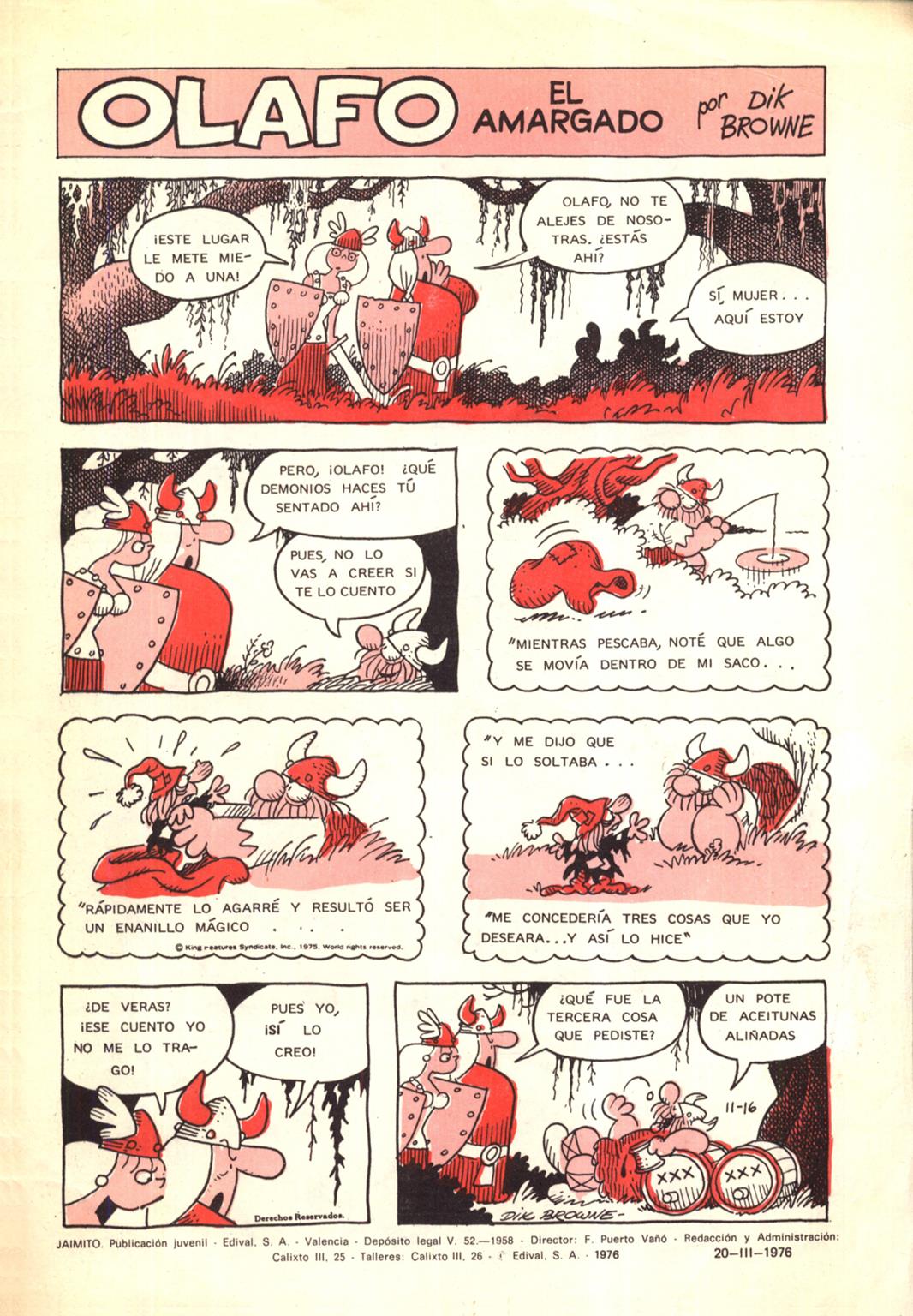 Aquellos inolvidables tebeos...: Olafo el Amargado en Jaimito - Dik ...