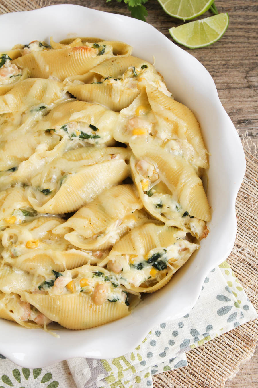 Chicken Enchilada Stuffed Shells - The Baker Upstairs