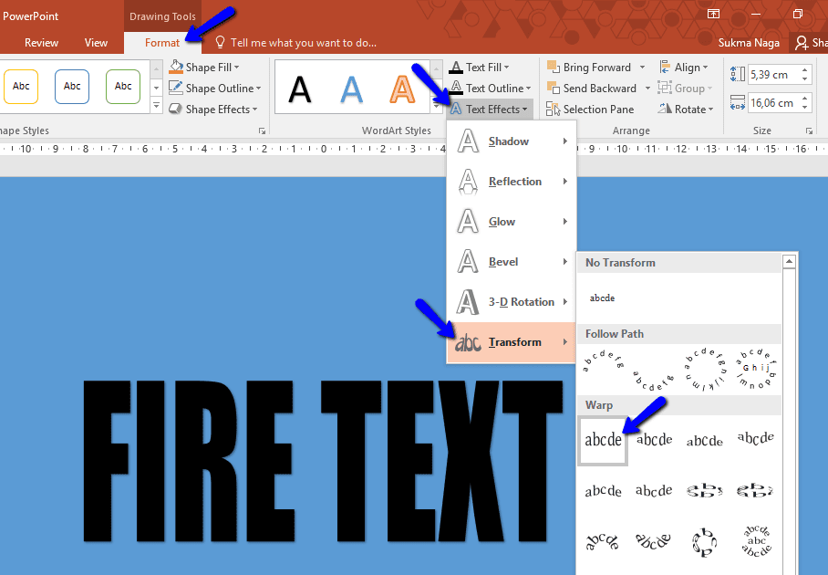 Cara Membuat Teks dengan Efek Kobaran Api Pakai PowerPoint - PAKAR TUTORIAL