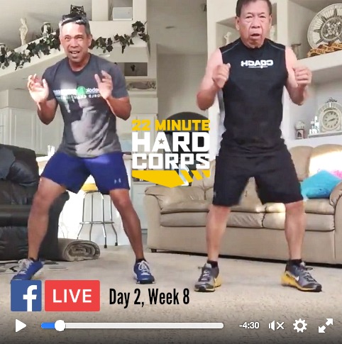Day 2, Week Eight - 22 Minute Hard Corps | Cardio 3 + Core 2 | Arnel Banawa
