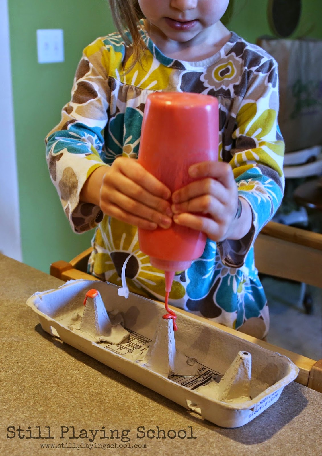 Dinosaur Small World with Homemade Volcanoes | Still Playing School