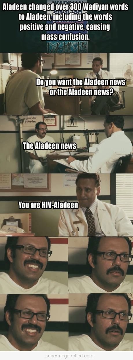 Aladeen changed over 300 wadiyan words to aladeen, including the words ...