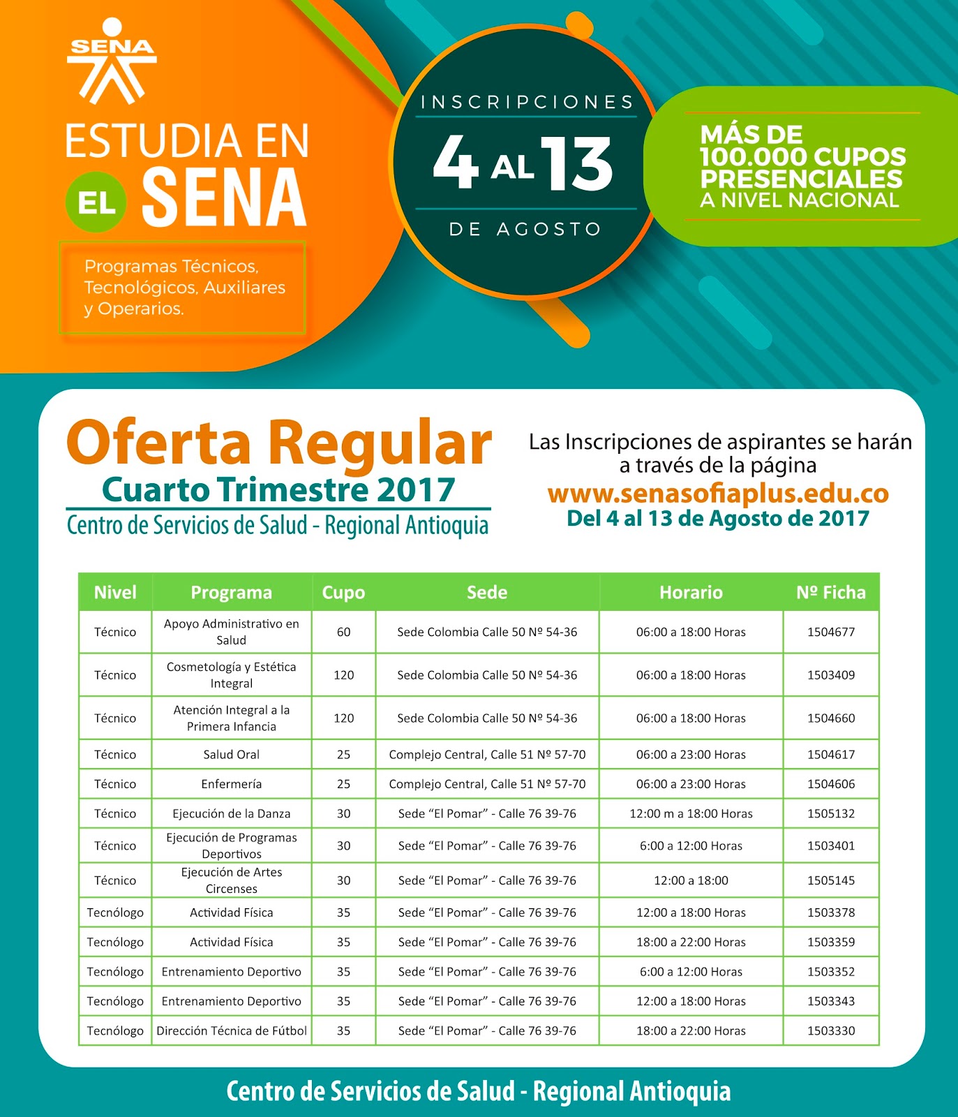 Centro de Servicios de Salud - SENA Regional Antioquia: OFERTA REGULAR CUARTO TRIMESTRE - CENTRO ...