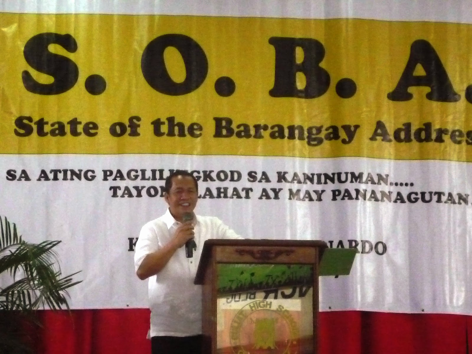 San Lorenzo Ruiz Parish: DATELINE UBAS: Bgy Capt Vic Bernardo Delivers ...