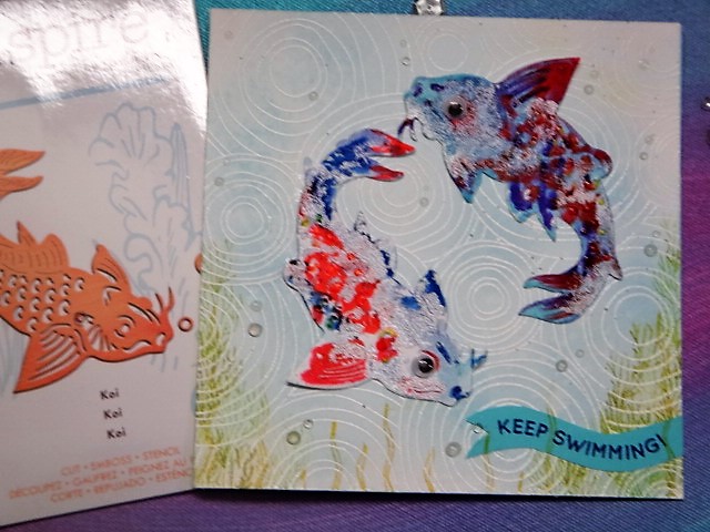 HandmadebyRenuka: I DIE SET AND 5 CARDS WITH KOI FISH DIE
